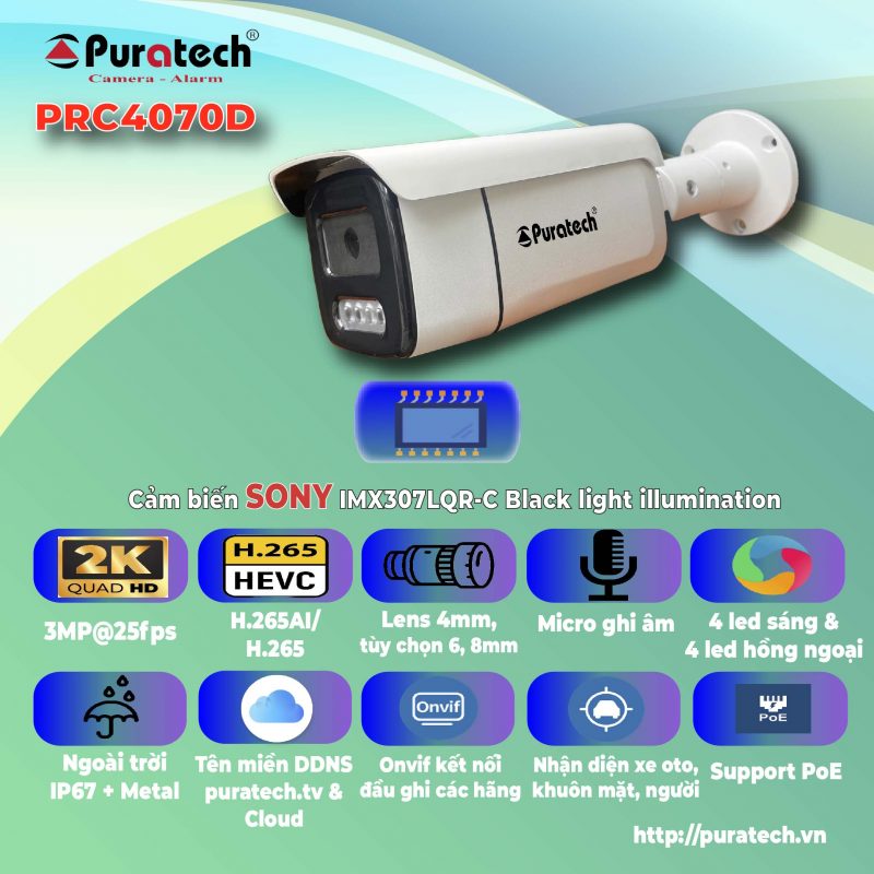 Camera IP đi dây Lan Puratech – Thị trường công nghệ Châu Á